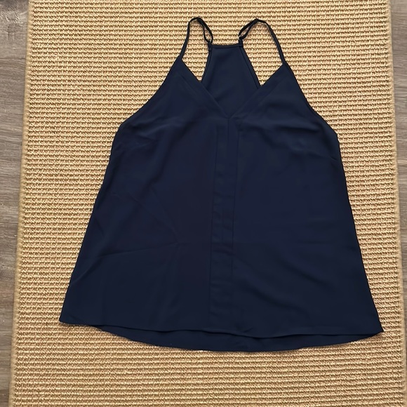 Tops | Navy Blue Fancy Tank Top With Adjustable Straps | Poshmark